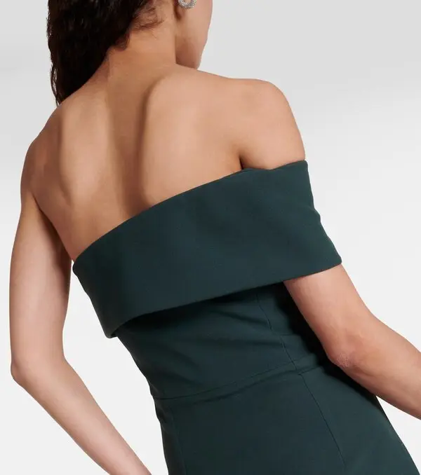 Safiyaa Asymmetric Crepe Midi Dress