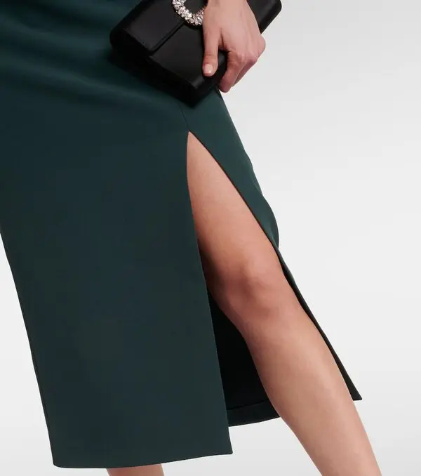 Safiyaa Asymmetric Crepe Midi Dress
