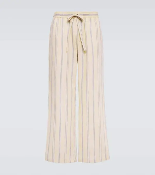 Commas Floral Jacquard Stripe Pants - Multicoloured