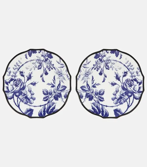 Gucci Herbarium Set Of Two Accent Plates - Blue
