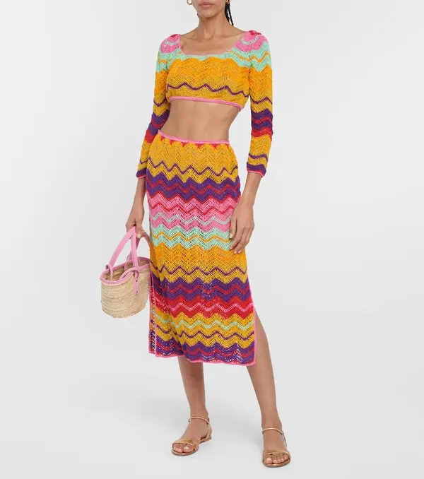Anna Kosturova Chevron Crochet Crop Top