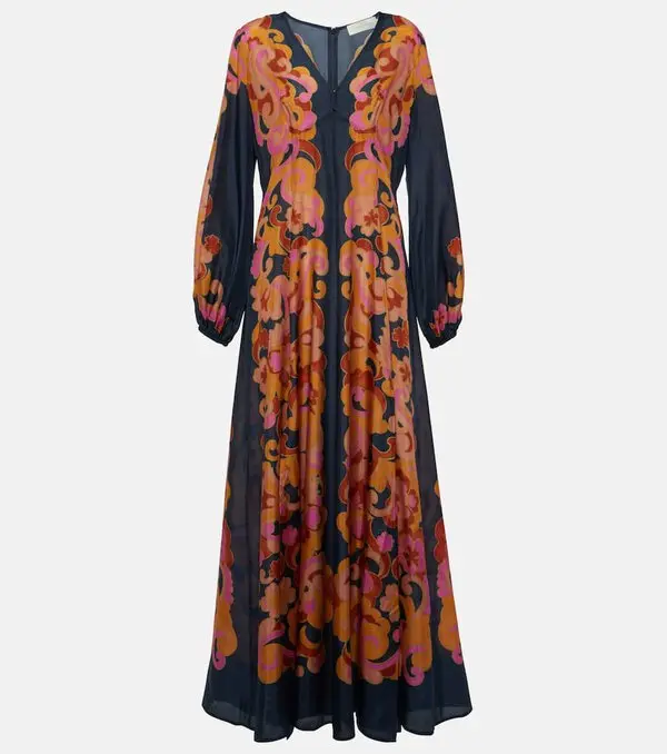 Zimmermann Acadian Printed Silk Maxi Dress