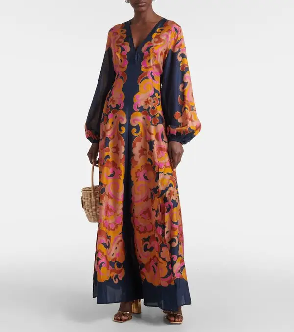 Zimmermann Acadian Printed Silk Maxi Dress