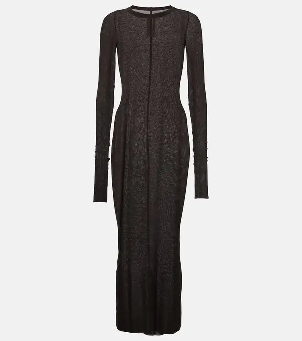 Rick Owens Jersey Midi Dress - Brown