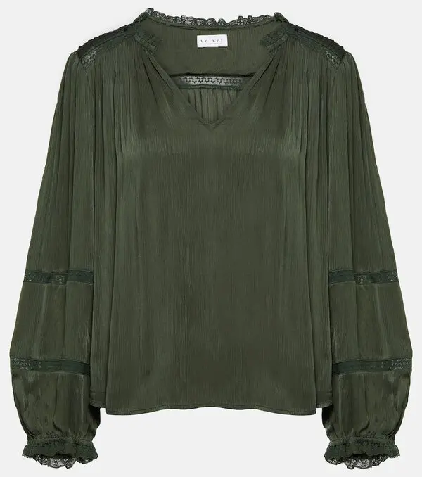 Velvet By Graham & Spencer Koren Lace-trimmed Blouse