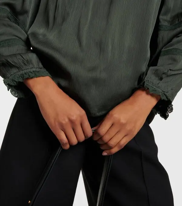 Velvet By Graham & Spencer Koren Lace-trimmed Blouse