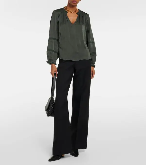 Velvet By Graham & Spencer Koren Lace-trimmed Blouse