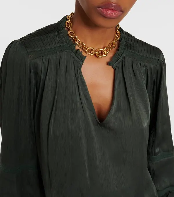Velvet By Graham & Spencer Koren Lace-trimmed Blouse
