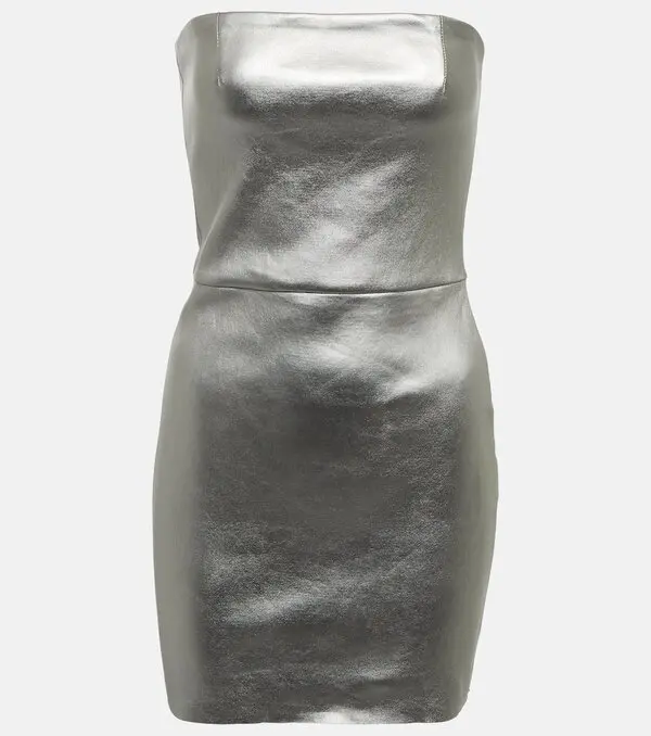 Stouls Amina Strapless Leather Minidress