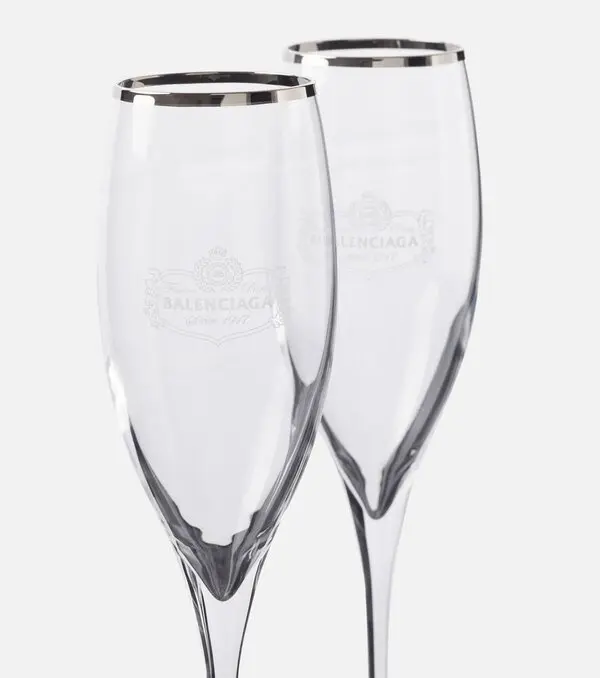 Balenciaga Set Of Two Champagne Flute Glasses