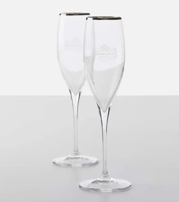 Balenciaga Set Of Two Champagne Flute Glasses