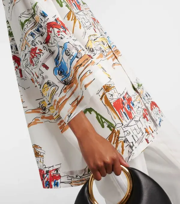Jacquemus Casaco Printed Cotton Bowling Shirt - White