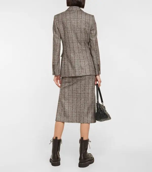 Brunello Cucinelli Double-breasted Wool-blend Blazer
