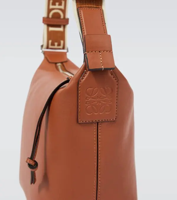 Loewe Cubi Small Leather Crossbody Bag - Brown