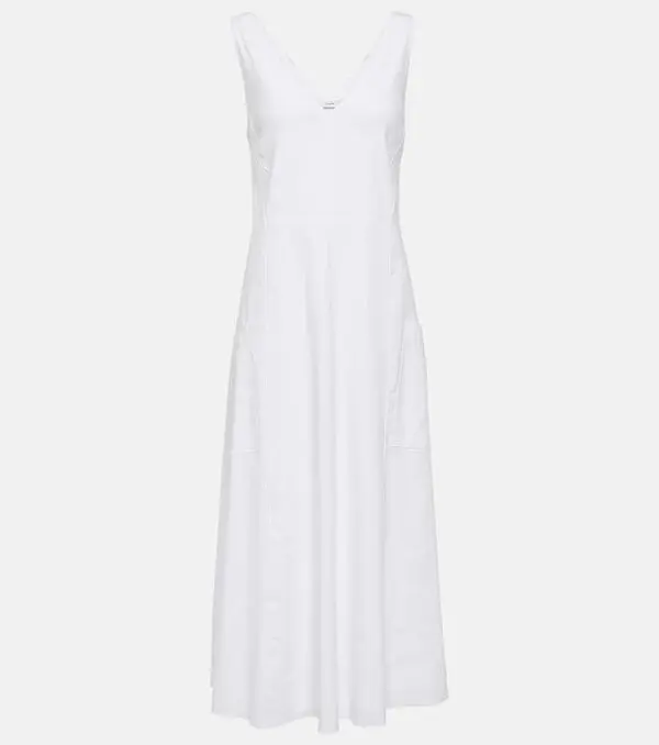 Vince Linen-blend Midi Dress
