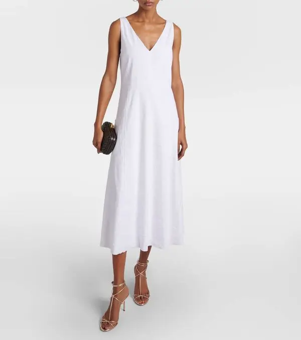 Vince Linen-blend Midi Dress