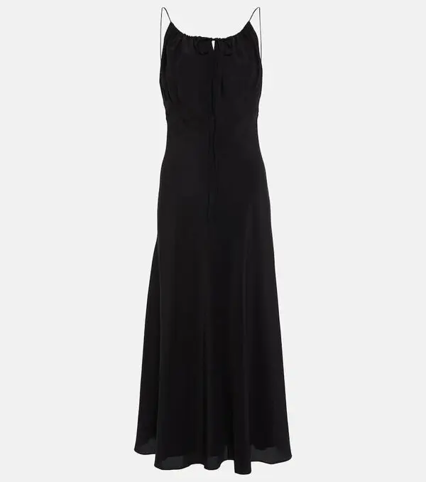 TOTEME Halterneck Silk Maxi Dress - Black