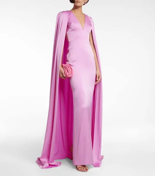 Alex Perry Hudson Satin Crepe Gown - Pink