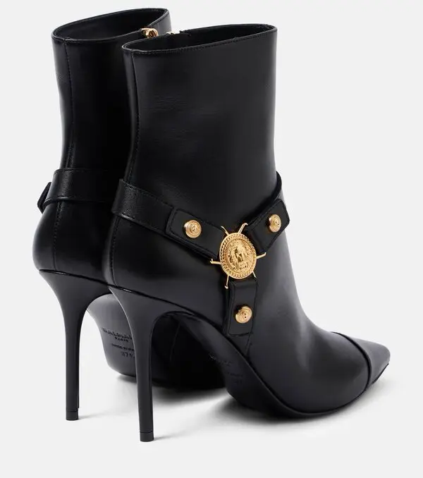 Balmain Eva Leather Ankle Boots