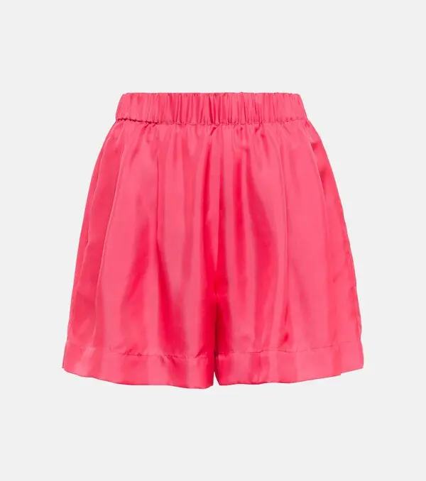 Asceno Zurich Silk Twill Shorts - Pink