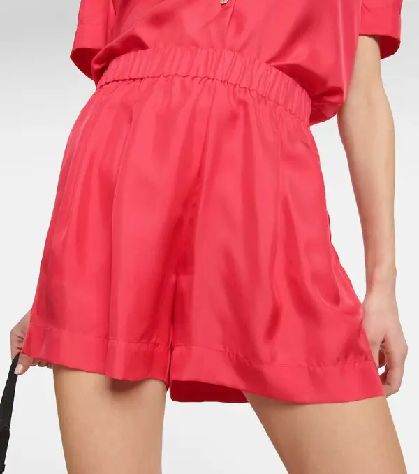 Asceno Zurich Silk Twill Shorts - Pink