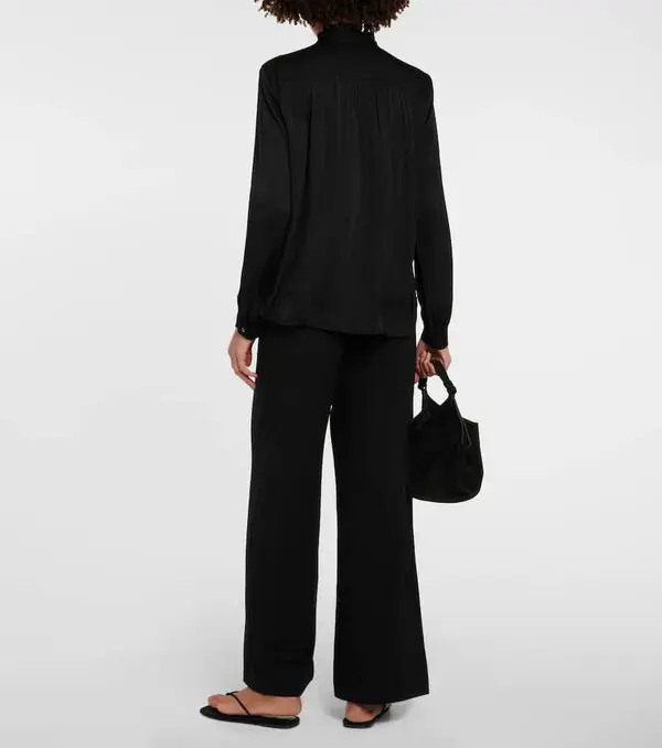 Velvet By Graham & Spencer Ruffled Satin Blouse