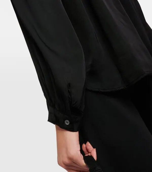 Velvet By Graham & Spencer Ruffled Satin Blouse
