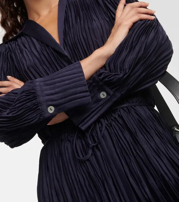 Vince Pleated Midi Shirtdress