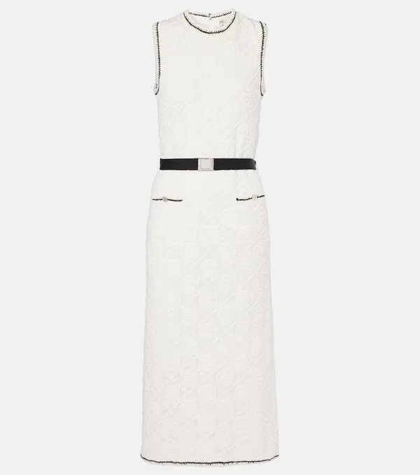Tory Burch Belted Cotton Midi Dress - White