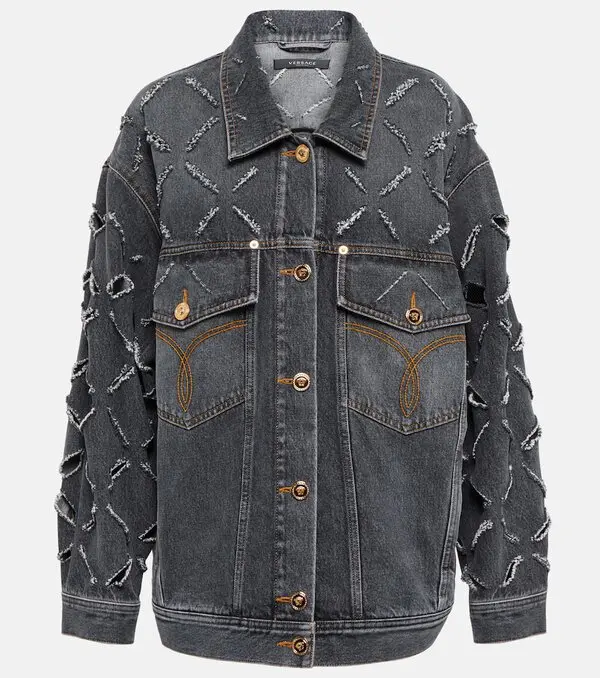 Versace Distressed Denim Jacket