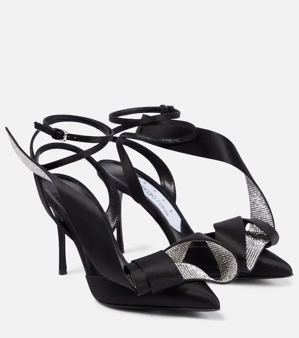AREA X Sergio Rossi Embellished Slingback Pumps - Black