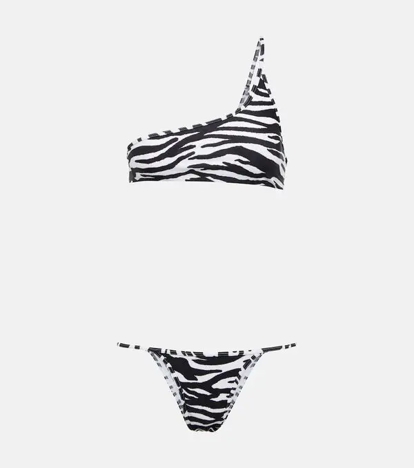 Attico Printed One-shoulder Bikini - Multicoloured