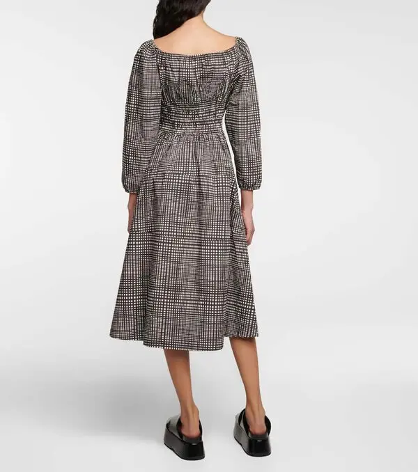 Proenza Schouler White Label Checked Cotton Poplin Midi Dress