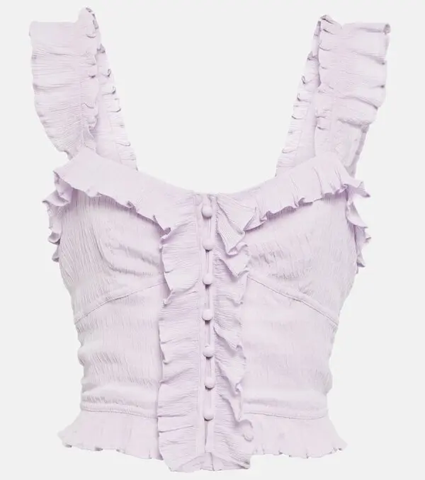 Isabel Marant Gimsy Ruffle-trimmed Crop Top - Purple