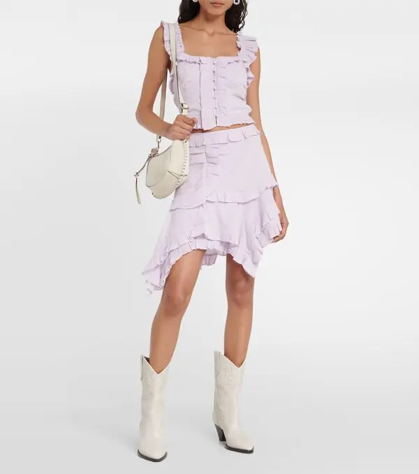 Isabel Marant Gimsy Ruffle-trimmed Crop Top