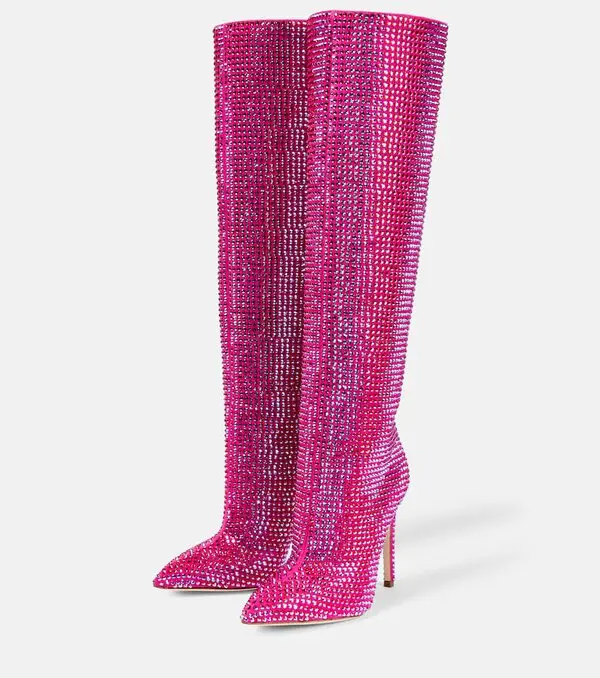 Paris Texas Holly Embellished Knee-high Boots - Pink