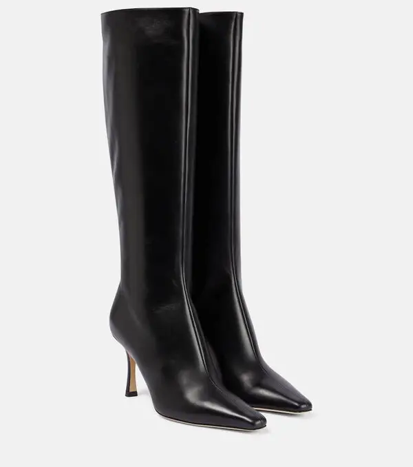 JIMMY CHOO Agathe 85 Leather Knee-high Boots