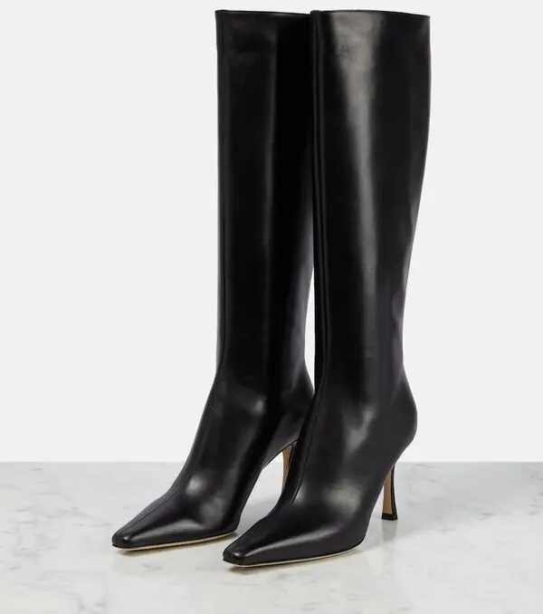 JIMMY CHOO Agathe 85 Leather Knee-high Boots
