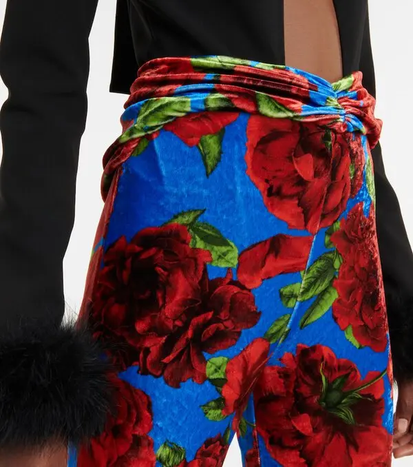 Magda Butrym Floral Velvet Leggings - Multicoloured