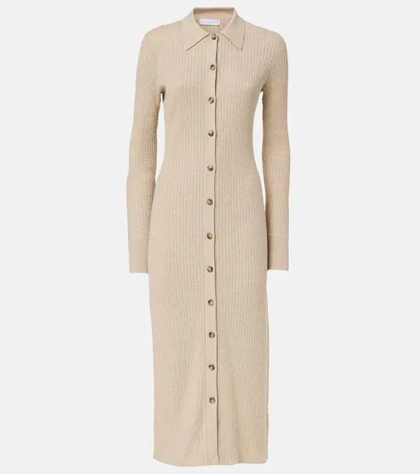 Proenza Schouler White Label Phillips Cotton-blend Midi Dress - Beige