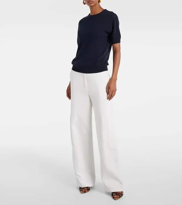 Khaite Pierre Cashmere-blend Top - Blue