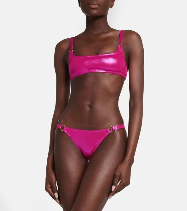 Melissa Odabash Bari Metallic Bikini Bottom - Pink
