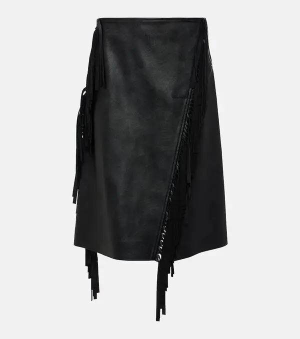 Stella McCartney Alter Mat Faux Leather Midi Skirt - Black