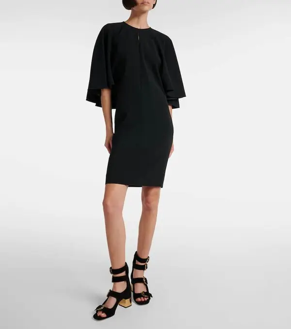 Chloé Caped Crepe Minidress