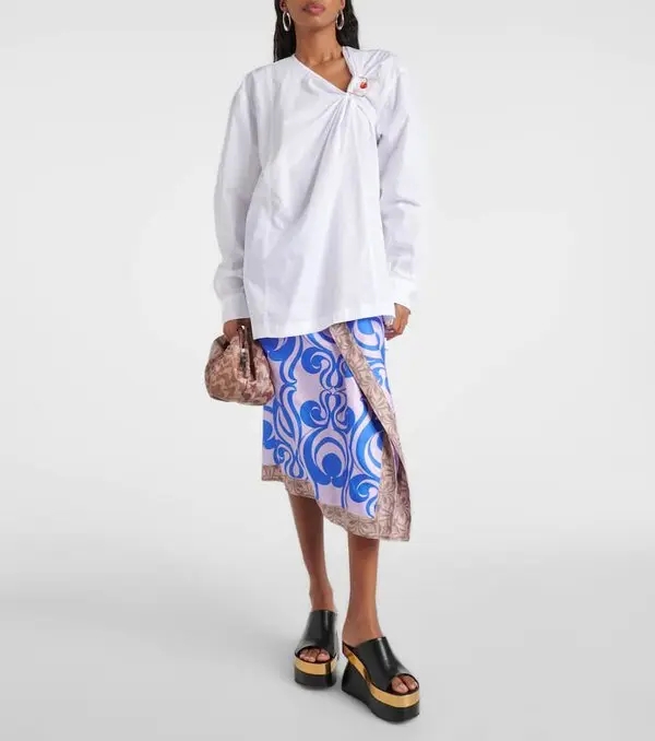 Dries Van Noten Embellished Cotton Poplin Blouse