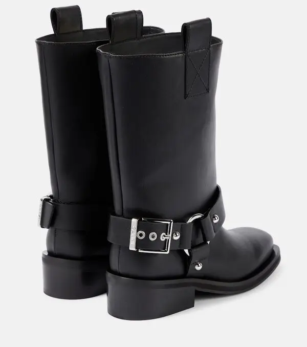 GANNI Faux Leather Biker Boots