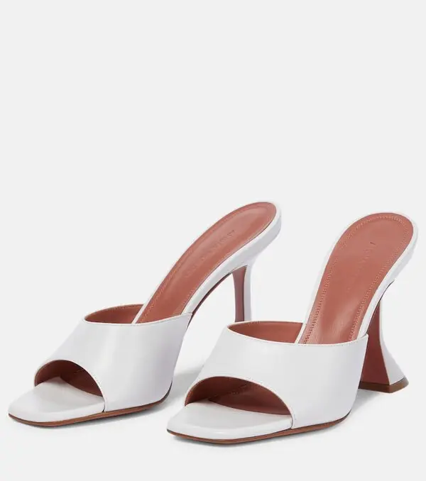 Amina Muaddi Leather Mules