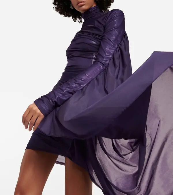 MUGLER Asymmetric Draped Minidress