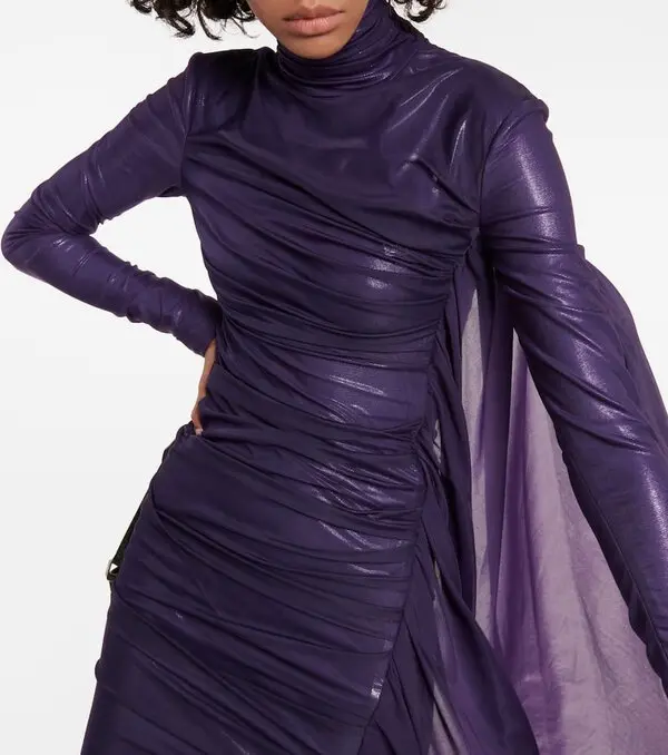 MUGLER Asymmetric Draped Minidress