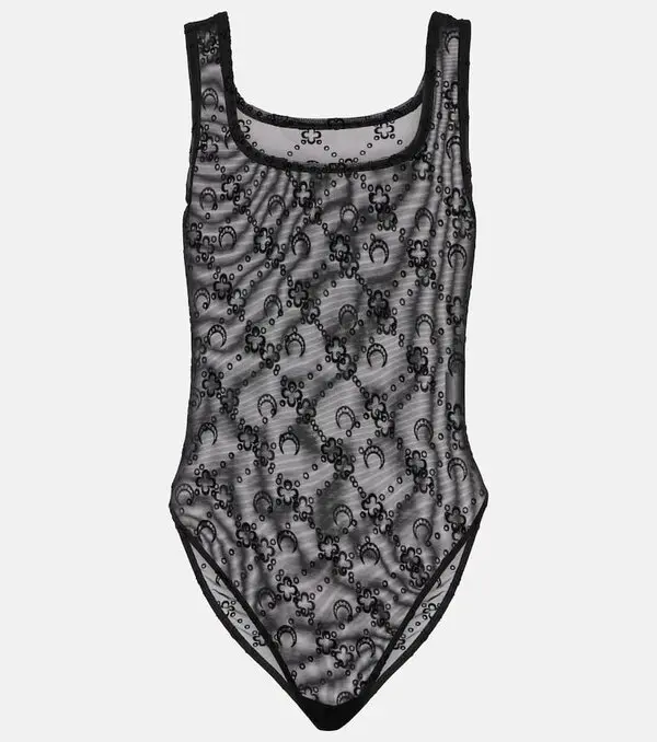 MARINE SERRE Moonogram Mesh Bodysuit